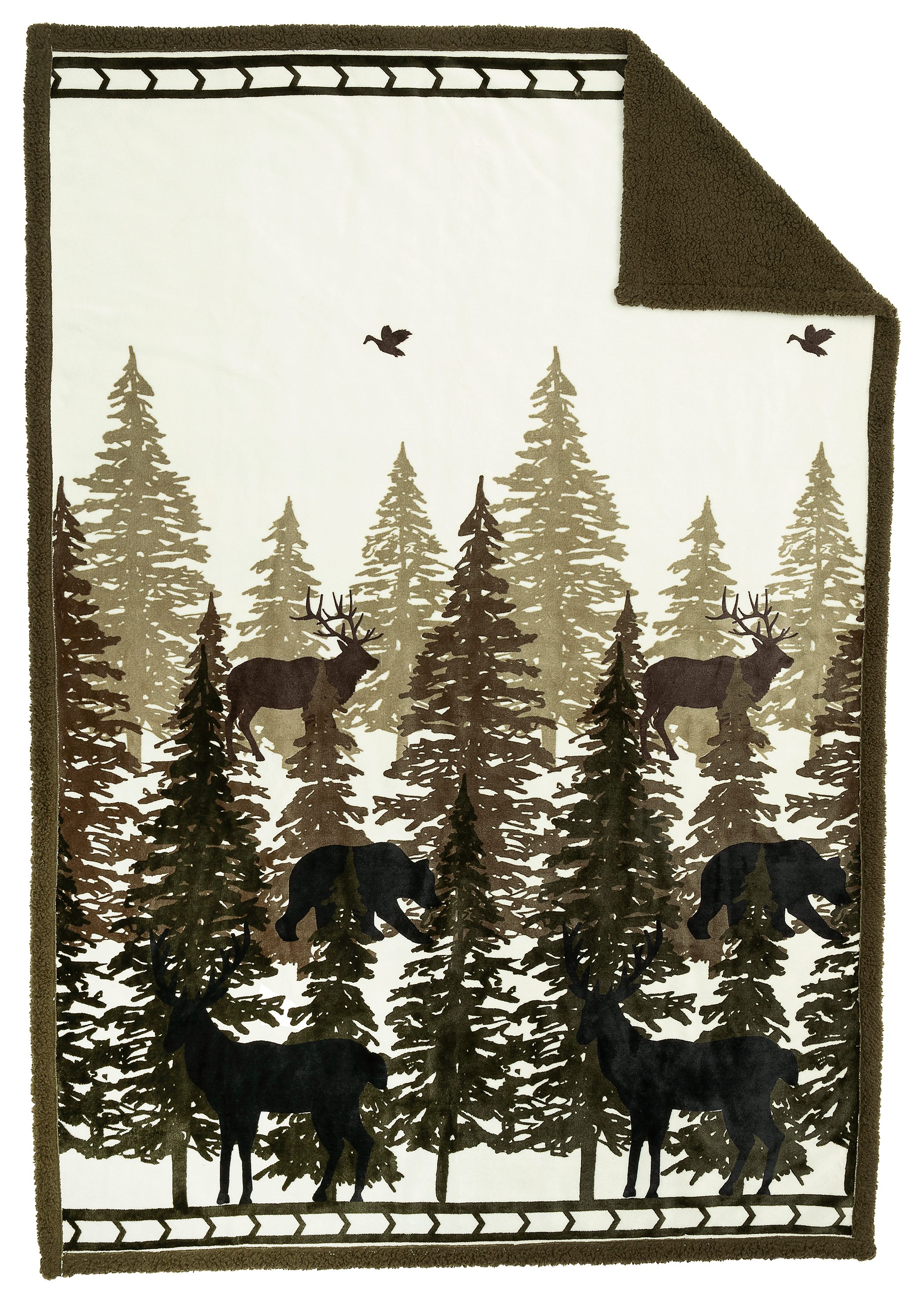 Bob Timberlake Woodland Animals Reversible Luxury Fleece Throw | Bass ...